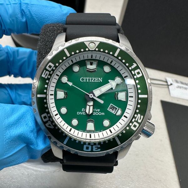 Citizen Men's Eco-Drive Promaster Diver's Green Dial Date 44mm Watch BN0158-00X | WatchCharts ...