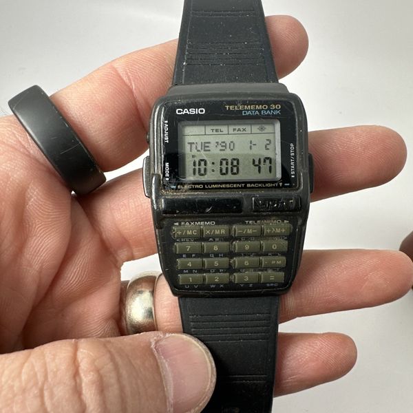CASIO Telememo 30 Data Bank Digital Calculator Watch DBC-30 Vintage CD56 | WatchCharts Marketplace