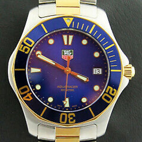 WAB1120.BB0802 Tag Heuer Aquaracer Swiss Quartz Blue Dial Two Tone Mens ...
