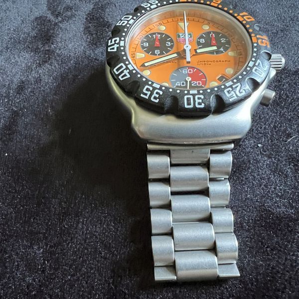 TAG Heuer Formula 1 Orange Men's Watch - CA1214 F1 Chronograph 1/10s ...