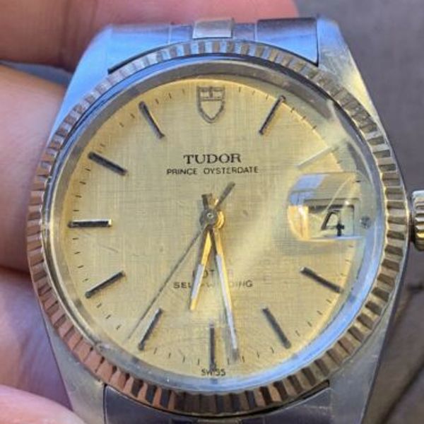 Tudor Prince Oysterdate Rotor Self Winding Gold Stainless Steel Watch ...