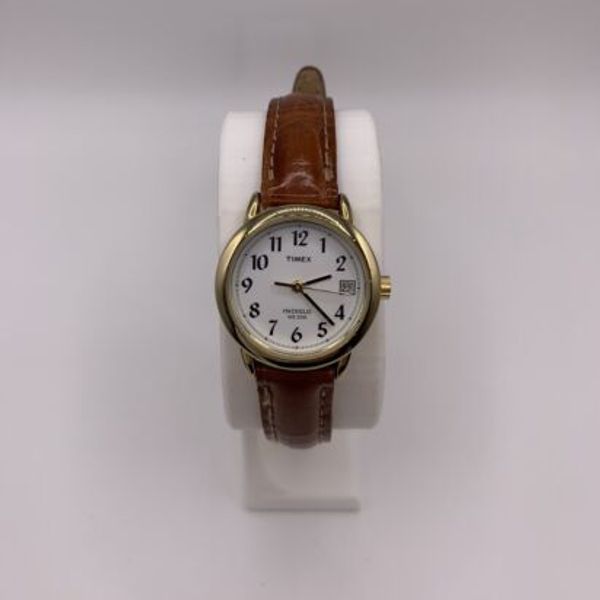 Ladies Timex Indiglo Gold Tone WR 30M Quartz Date Watch Needs Battery ...