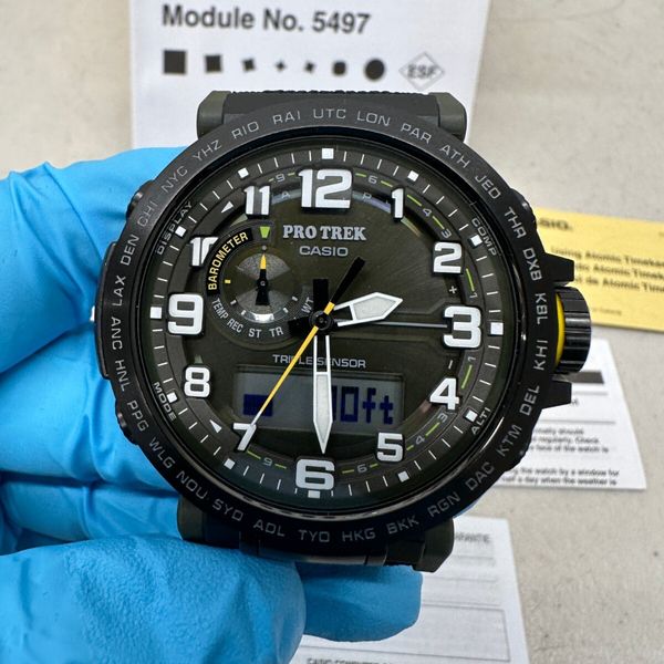 Casio PRO TREK Men's Black & Green AnaDigi Watch - PRG601YB-3 - NEW ...