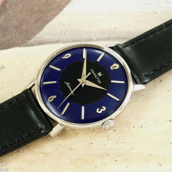 1960's Vintage HAMILTON Automatic, Stunning Black & Blue Dial ...