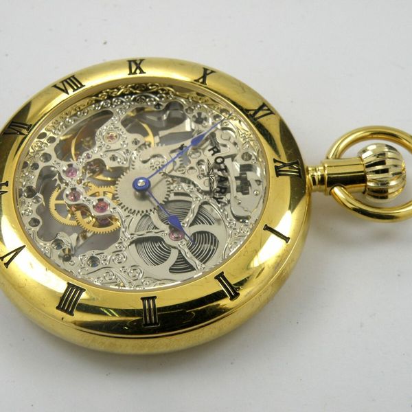 Rotary Open Face Mechanical Skeleton Pocket Watch | WatchCharts Marketplace