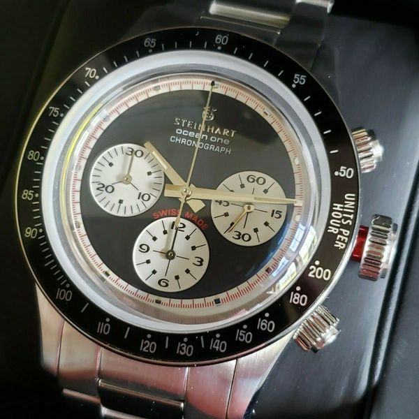 Steinhart Ocean One Vintage Chronograph Reverse Panda 42mm Swiss ...
