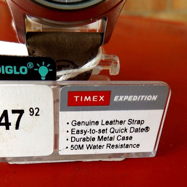 NEW Timex T40051 Men Expedition LUMINOUS HANDS Indiglo Date LEATHER ...