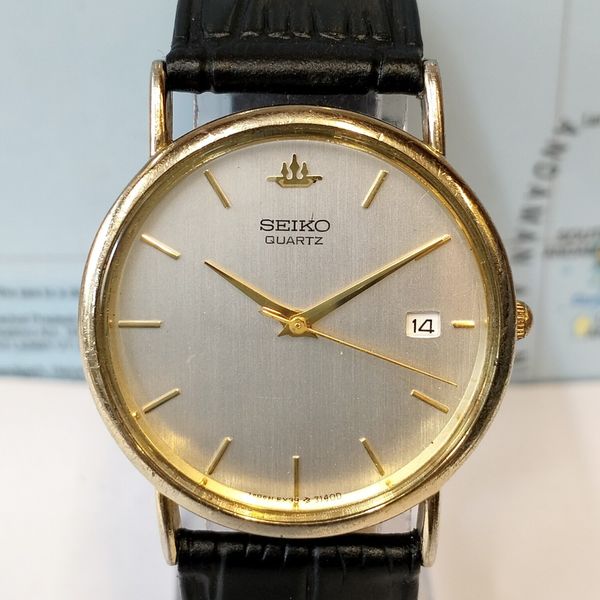 VINTAGE SEIKO QUARTZ SILVER DIAL MEN'S FULLY WORKING CONDITION WATCH ...