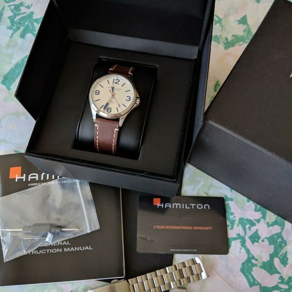 Hamilton Khaki Aviation Air Race 38mm Silver brushed dial H76225151 H10 ...