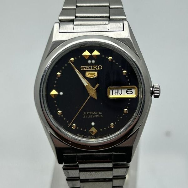 Vintage Seiko 5 7S26-0450 Automatic Day/Date Black Dial 21 Jewels Men's Watch | WatchCharts ...
