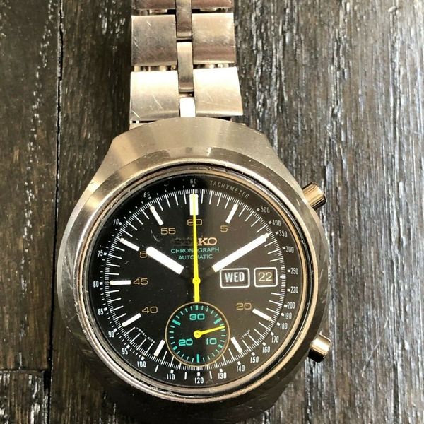 1977 SEIKO 6139-7100 "Helmet" automatic chronograph, signed "Fishbone ...