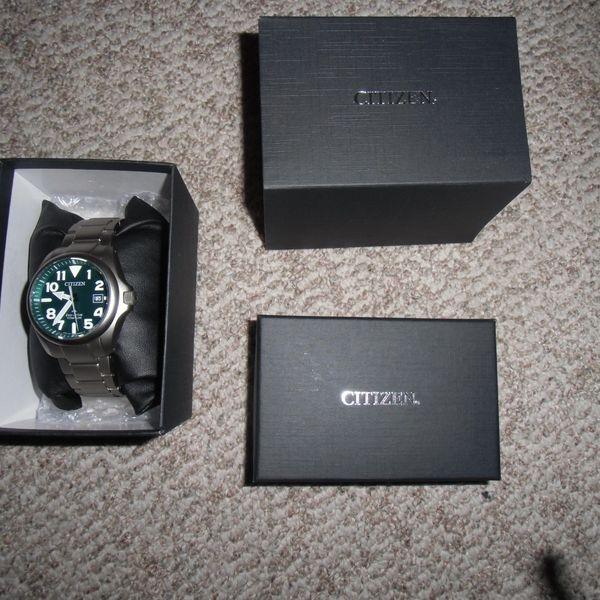 CITIZEN PROMASTER MODEL BN 0241-59W TITANIUM SOLAR GREEN FACE SAPPHIRE ...
