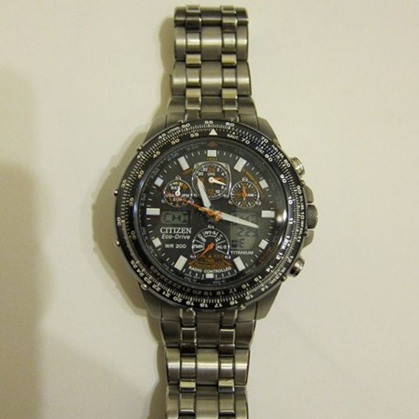-SOLD-: Citizen Eco-Drive Titanium Skyhawk Atomic Mens Watch JY0010-50E ...