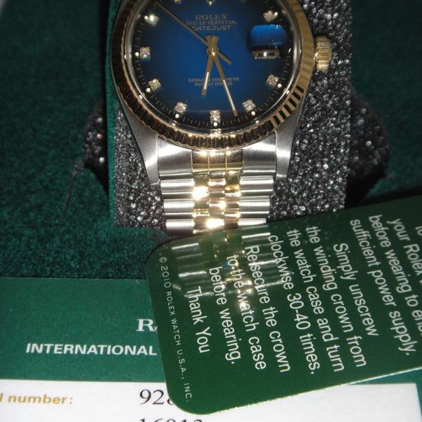 FS: Rolex 16013 Datejust with Blue Vignette Diamond Dial | WatchCharts