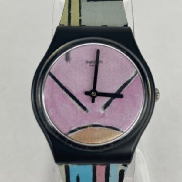 Swatch MoMA Mondrian Composition 36mm Multi-Color Quartz Watch w/Band ...