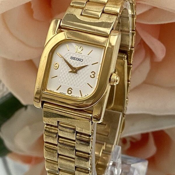 RARE Vintage Seiko Ladies Asymmetrical Curved Rectangle Dial Dress ...