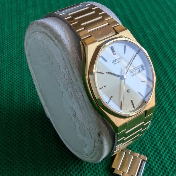 Seiko SQ 7123-7120 gents gold tone quartz dress watch, very nice condition | WatchCharts Marketplace