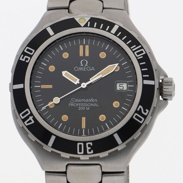 OMEGA Seamaster 200 Quartz Black Dial SS Bracelet Men's Watch ...