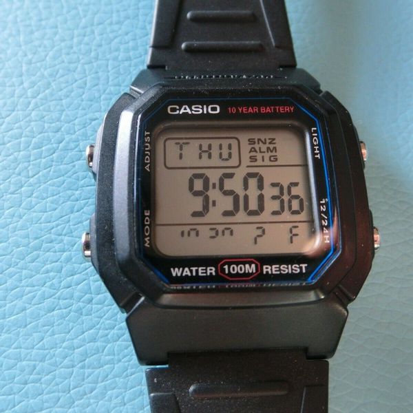 CASIO W-800H (Module 3240) DIGITAL WATCH. NEW BATTERY FITTED. Slight ...