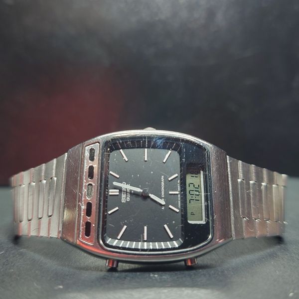 Seiko H249-5030 Retro 1980s Analog Digital Vintage Quartz Stainless ...
