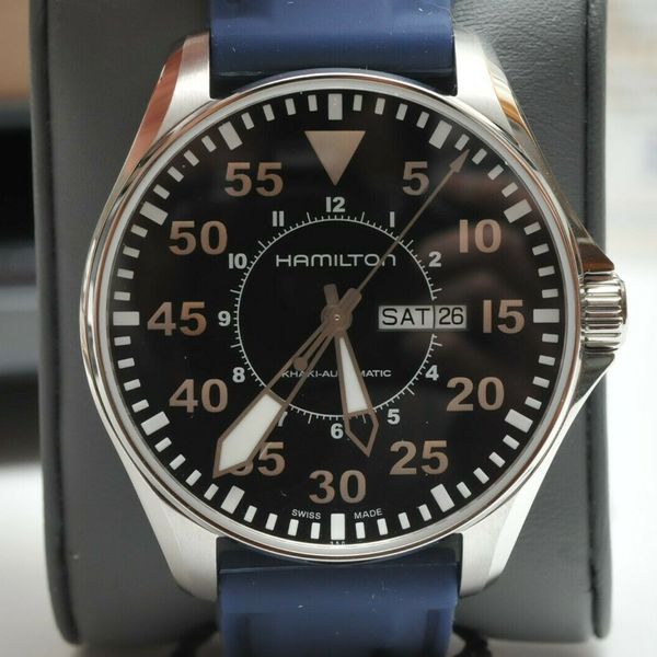 Hamilton Khaki Aviation Pilot Day Date 46mm Automatic Watch H647150 ...