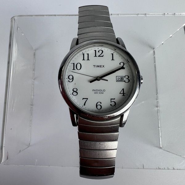 Timex Analog Quartz Mens Watch Indiglo WR 30m Stretch Band with New ...