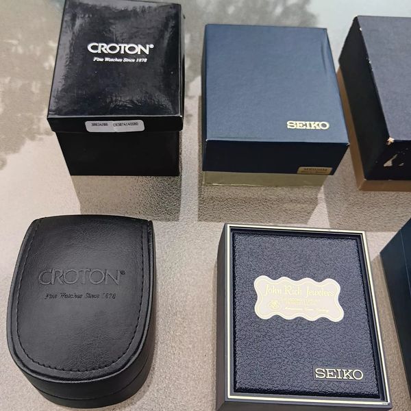 Lot Of 3 Vintage Seiko & Croton Empty Watch Presentation Boxes With ...