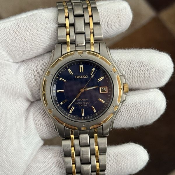 Rare Vintage Seiko Titanium Menâ s Sport Dress Watch 7N42-8140 JDM ...