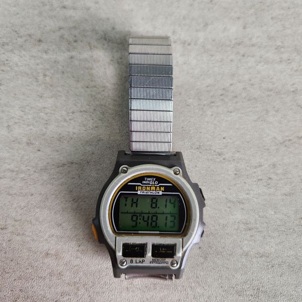 1999 Timex Ironman Triathlon Indiglo Digital Watch 8 Lap Memory New ...