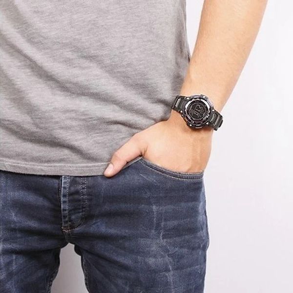 Casio - Twin Sensor Purple & Black Men's Quartz Watch SGW100-2B ...