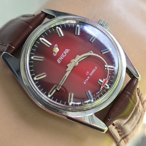 Vintage ENICAR men's manual wind watch AR-160 Rocket Second hand swiss ...