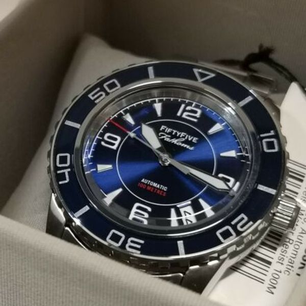 Seiko 5 SNZH53K1 FFF watch blue modern fifty five 55 fathoms MOD ...