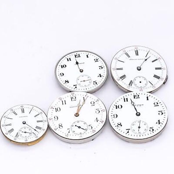 Waltham Pocket Watch Assorted Movements Set Of Five - NOT RUNNING AS IS ...