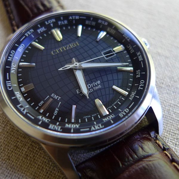 Citizen BX1000-06L Eco-Drive World Time Perpetual Calendar Blue Dial ...