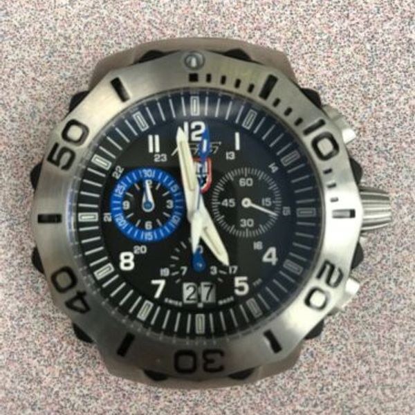 LUMINOX 9120 Series F-16 Fighting Falcon Black Dial With Blue No Strap ...