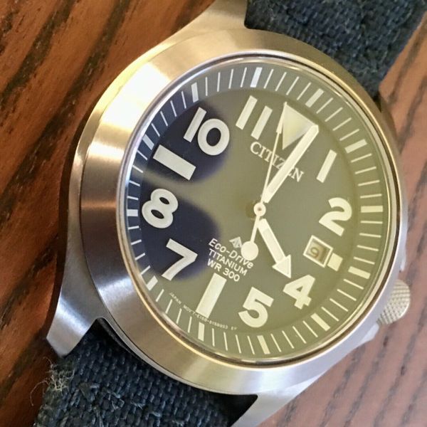 GREAT! Citizen Eco-Drive Titanium Men's Watch (Blue Face / Model BN0118 ...