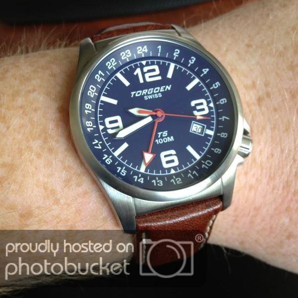 FS: **PRICE REDUCED** Torgoen T5 Zulu Stainless, Blue Dial, Leather ...