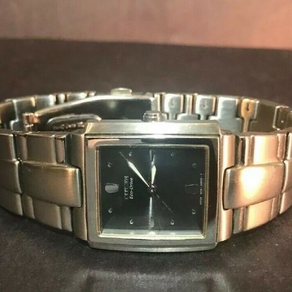 Men’s Citizen Eco Drive Square Dial Stainless Steel Watch E030 H27457 ...