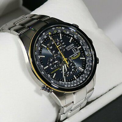 Citizen Eco- Drive Blue Angels Chronograph Stainless Steel Watch AT8020 ...