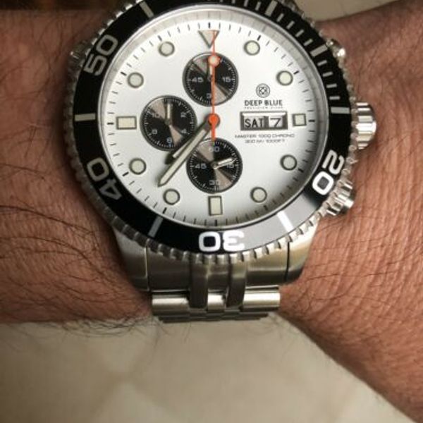 DEEP BLUE DIVER WATCH DIVER 1000 QUARTZ CHRONOGRAPH BLACK BEZEL -WHITE ...