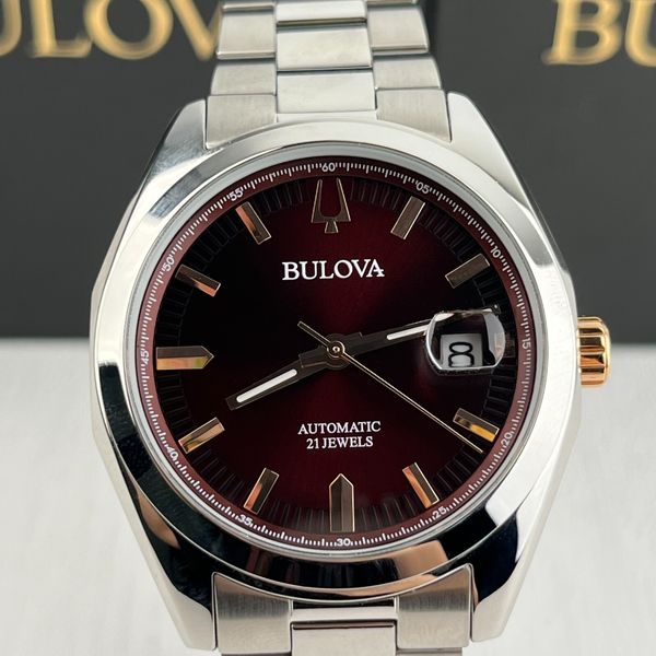 Bulova Surveyor 98B422 Men's Watch 39MM Red Dial Automatic Men's Watch ...