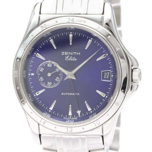 Zenith Elite dual time stainless steel self-winding men's watch 90/02 ...