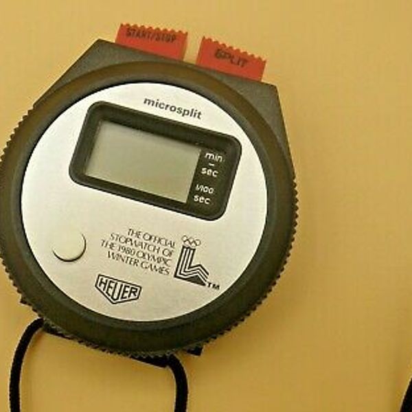 Vintage HEUER Microsplit Timer Official 1980 Olympic Winter Games #230 ...