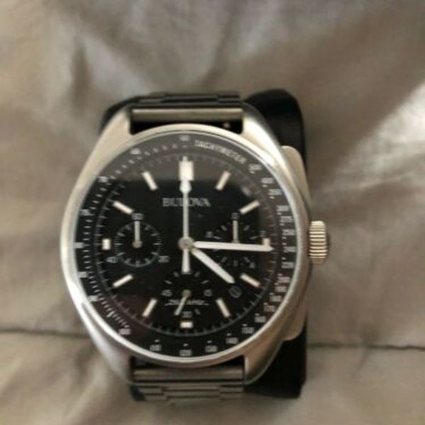 Bulova 96B251 Moon Apollo Lunar Pilot Special Edition Men Watch - Black ...