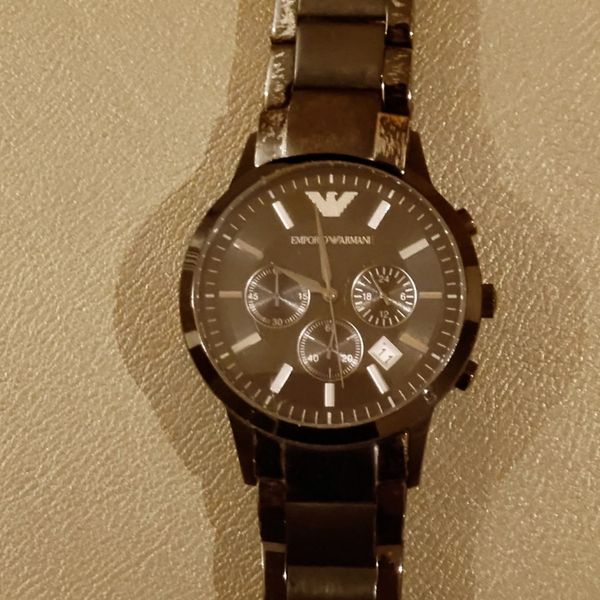 Emporio Armani AR2453 Mens Chronograph Watch - Black | WatchCharts ...