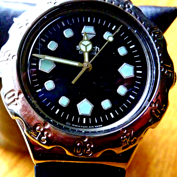 SWATCH IRONY SCUBA 1996 WATCH " WIND JAMMER " YDS 104 N/BATT WORKING ...
