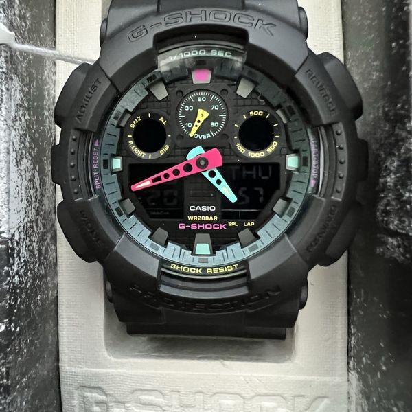 Casio G-Shock GA-100 Series Analog & Digital Black Resin Watch GA100MF ...
