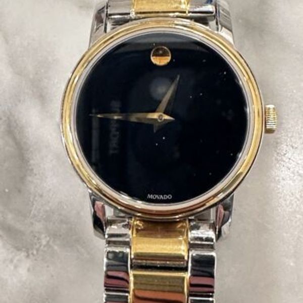 Movado Classic Museum Black Dial Two Tone Women's Watch | WatchCharts ...