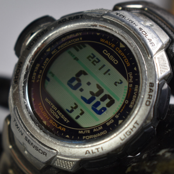 Vintage! Casio PAW-500T-7V (3143) Women's Solar Pathfinder Titanium ...