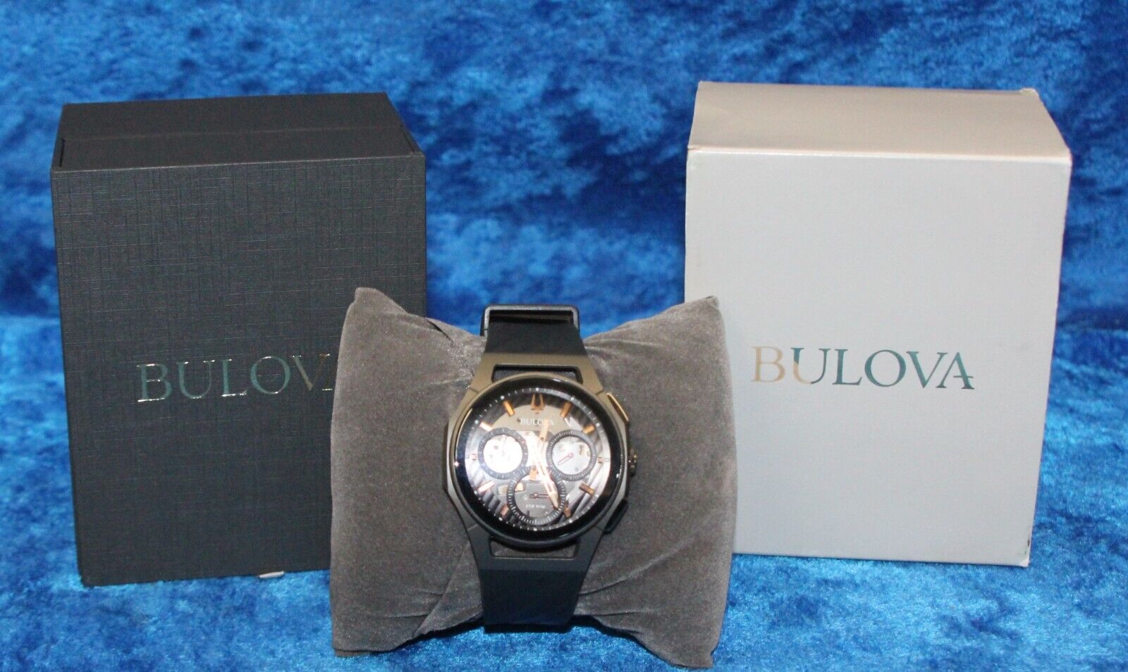 Bulova CURV 98A162 44mm Titanium & Stainless Case Rose Gold Tone Watch ...